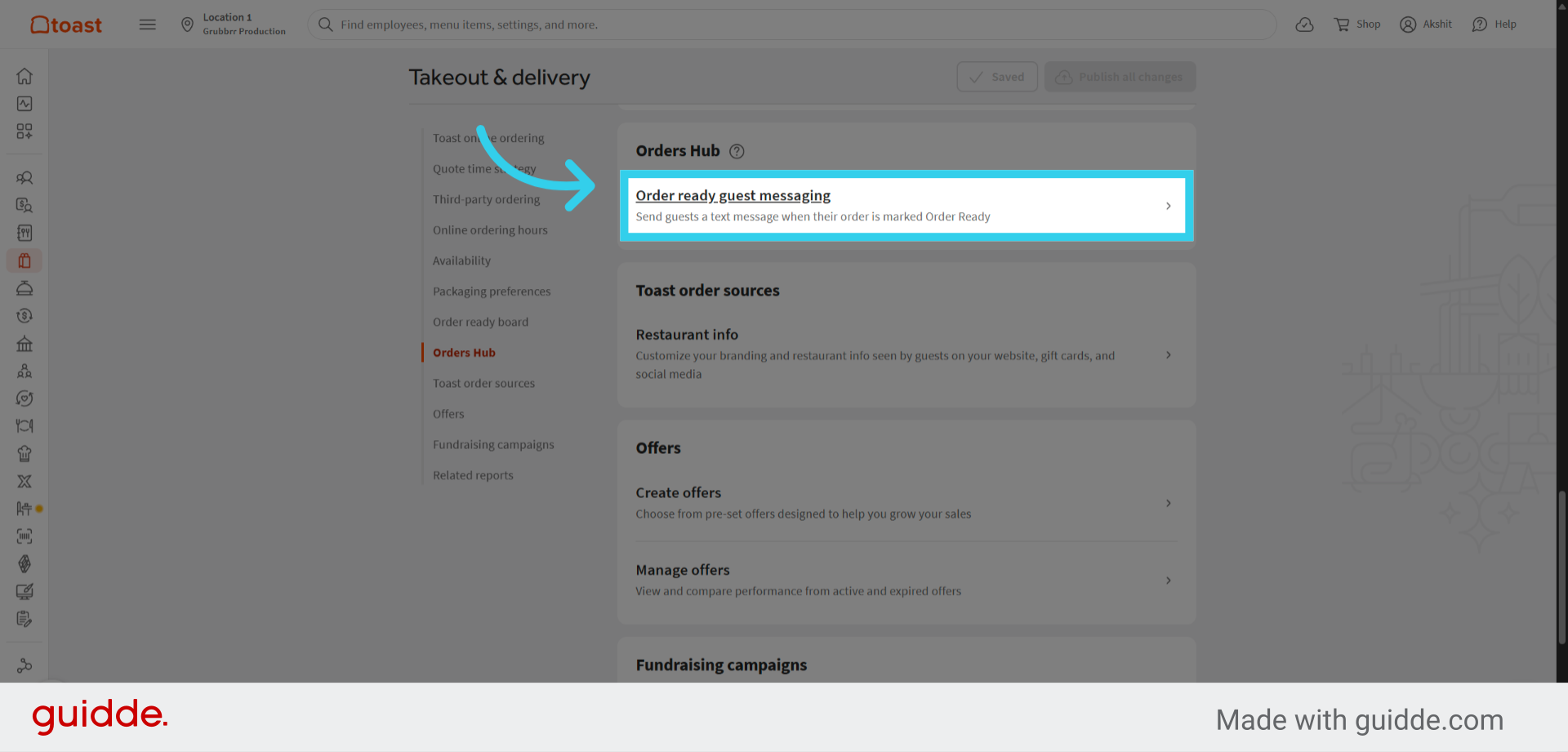 How to Enable SMS Order Notifications in Toast