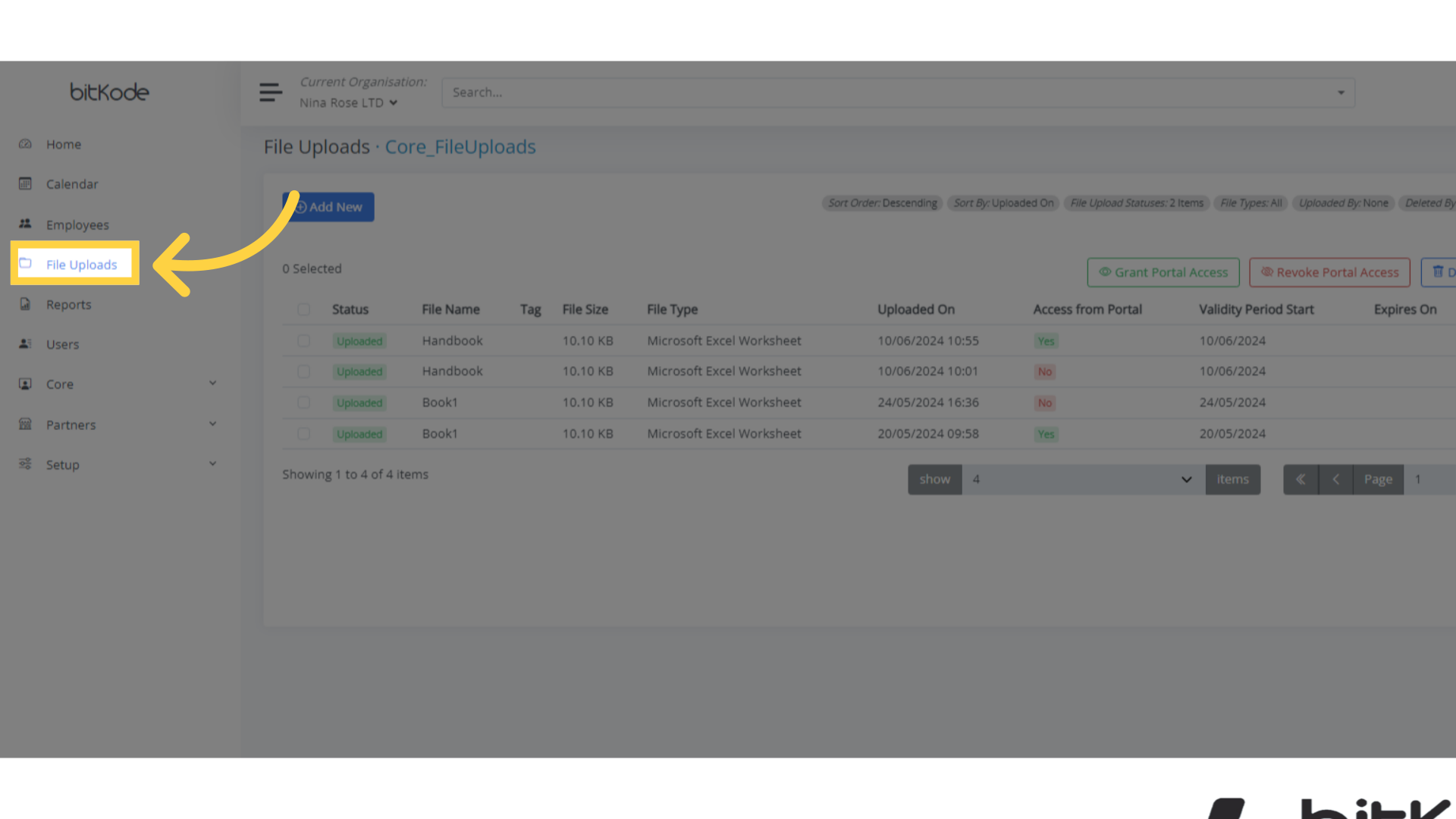 How to provide portal access to an employee for an uploaded file? - bitKode