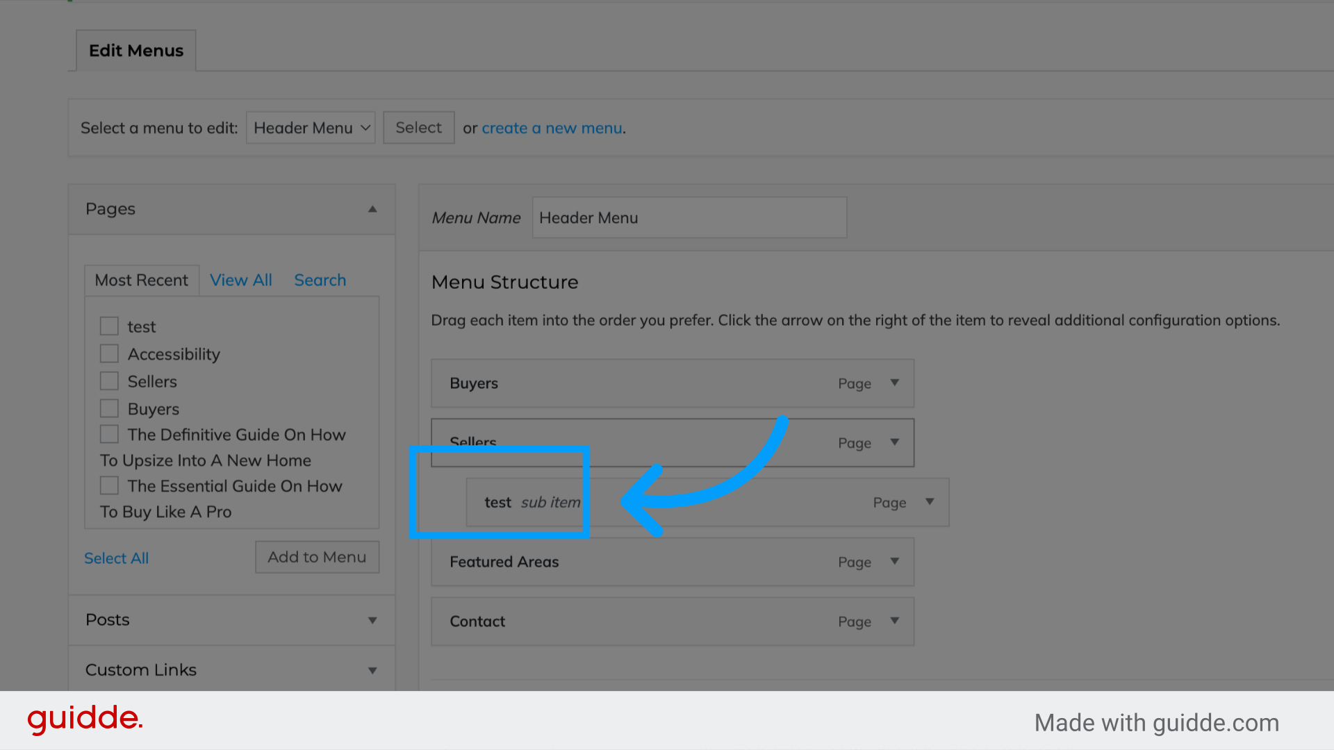 Menu: How to Add a Page to Your Dropdown Menu
