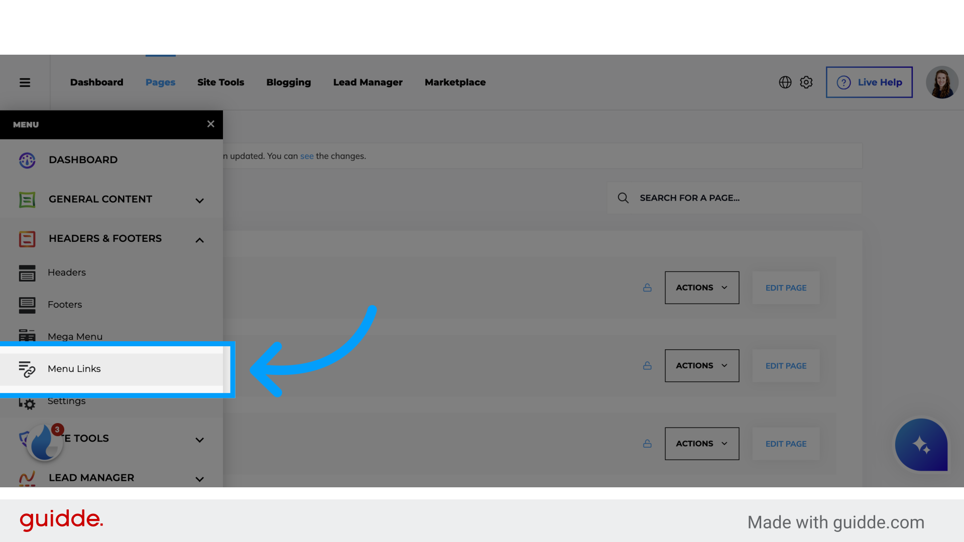 Menu: How to Add a Page to Your Dropdown Menu