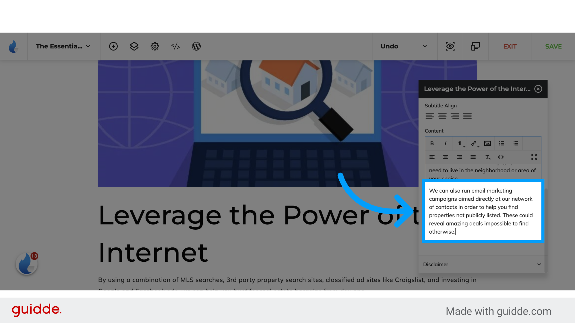 Guide Creator: Edit a Templated Guide