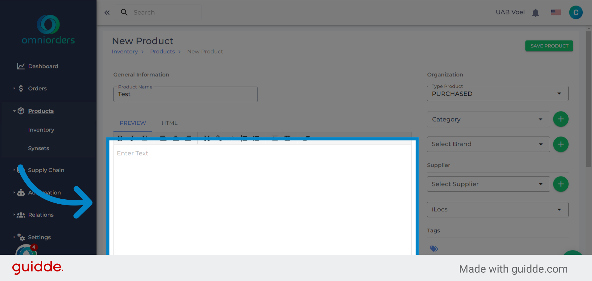 Adding first SKUs to OmniOrders : OmniOrders