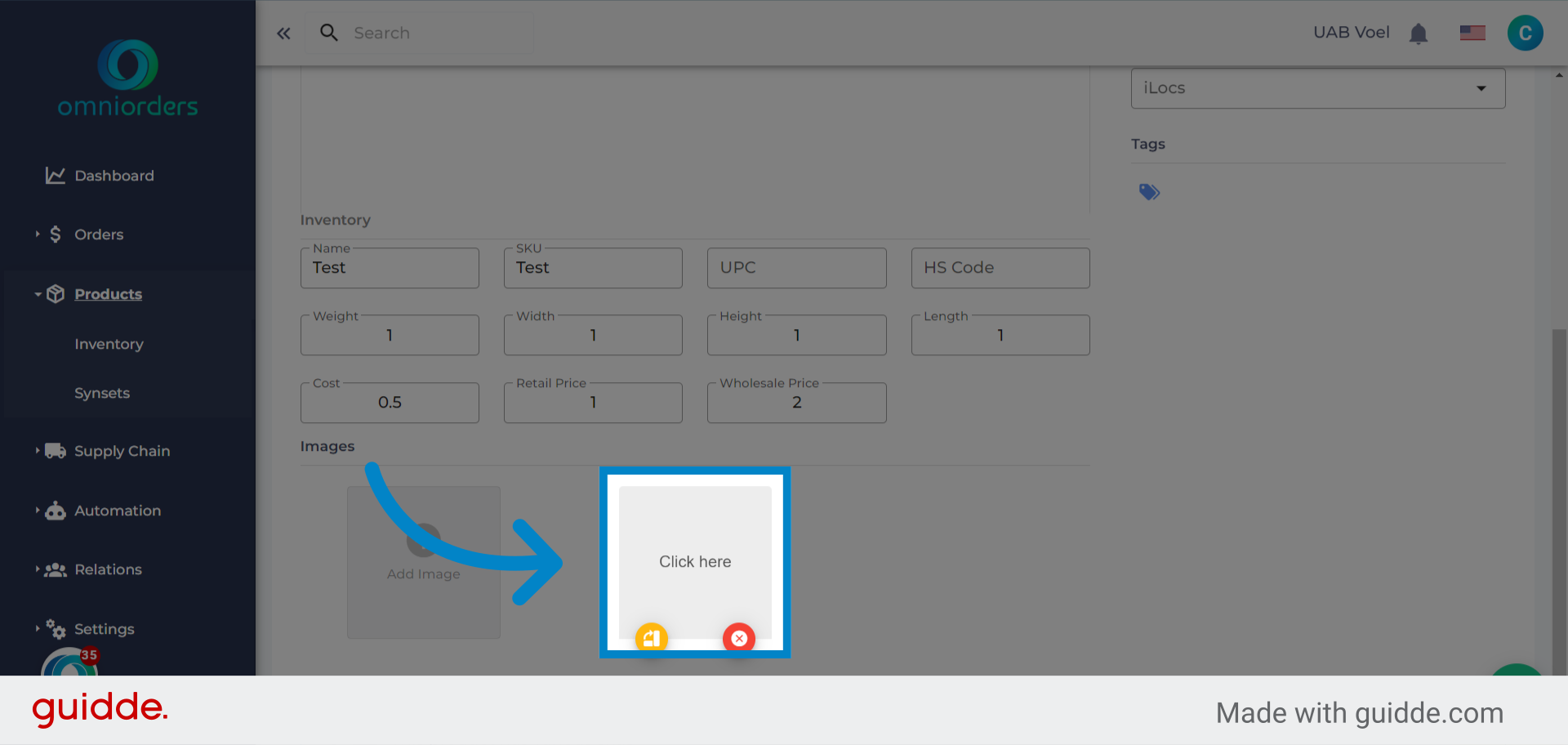 Adding first SKUs to OmniOrders : OmniOrders