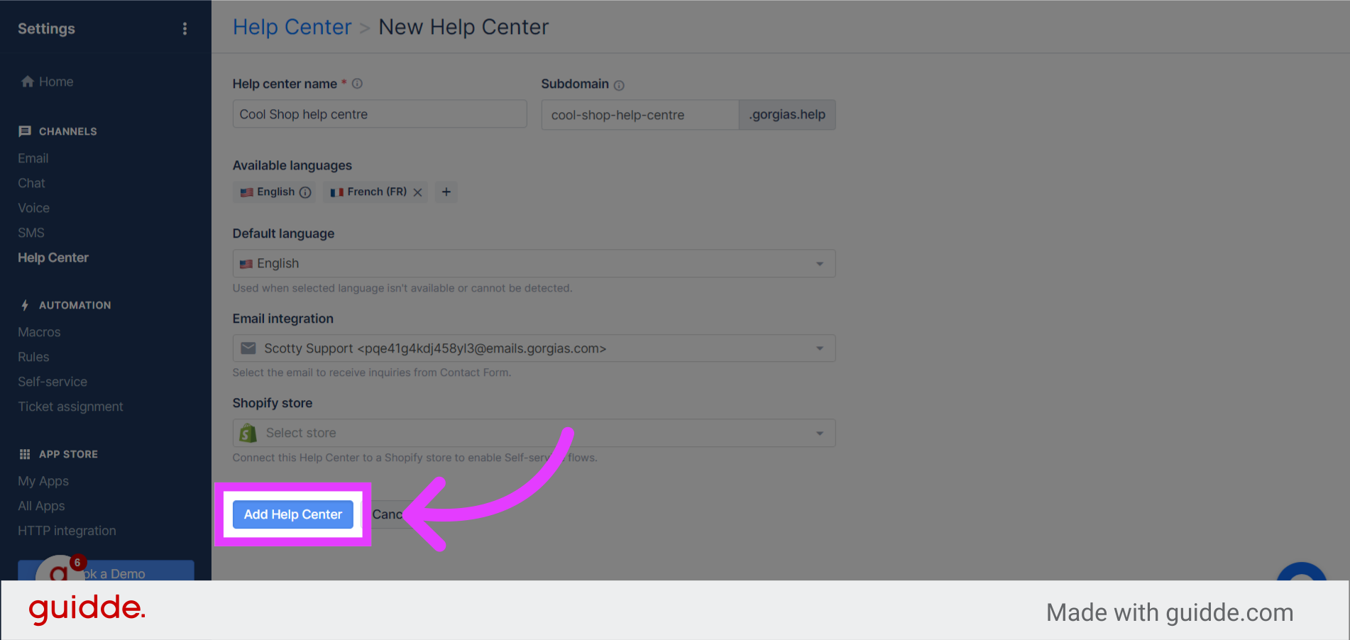 How To Add Help Center On Gorgias Guidde Gallery how-to-add-help-center-on-gorgias-guidde-gallery
