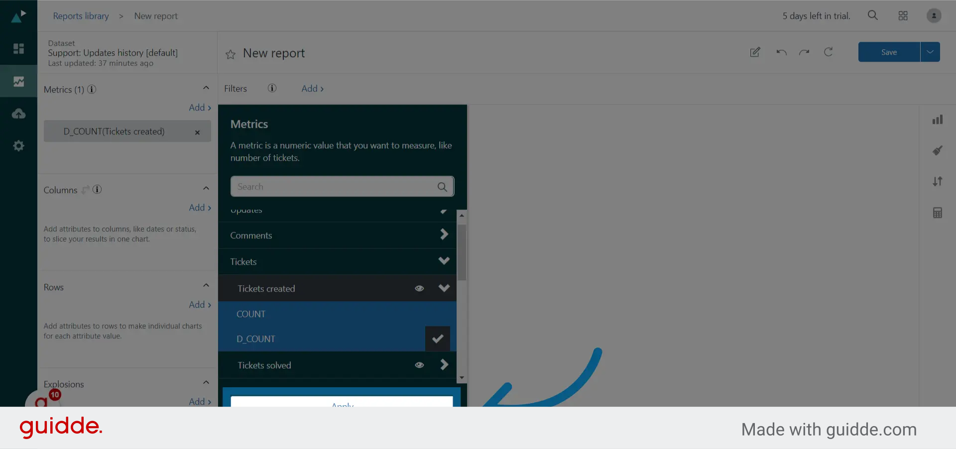 How to create a report on Zendesk Explore - Guidde | Gallery