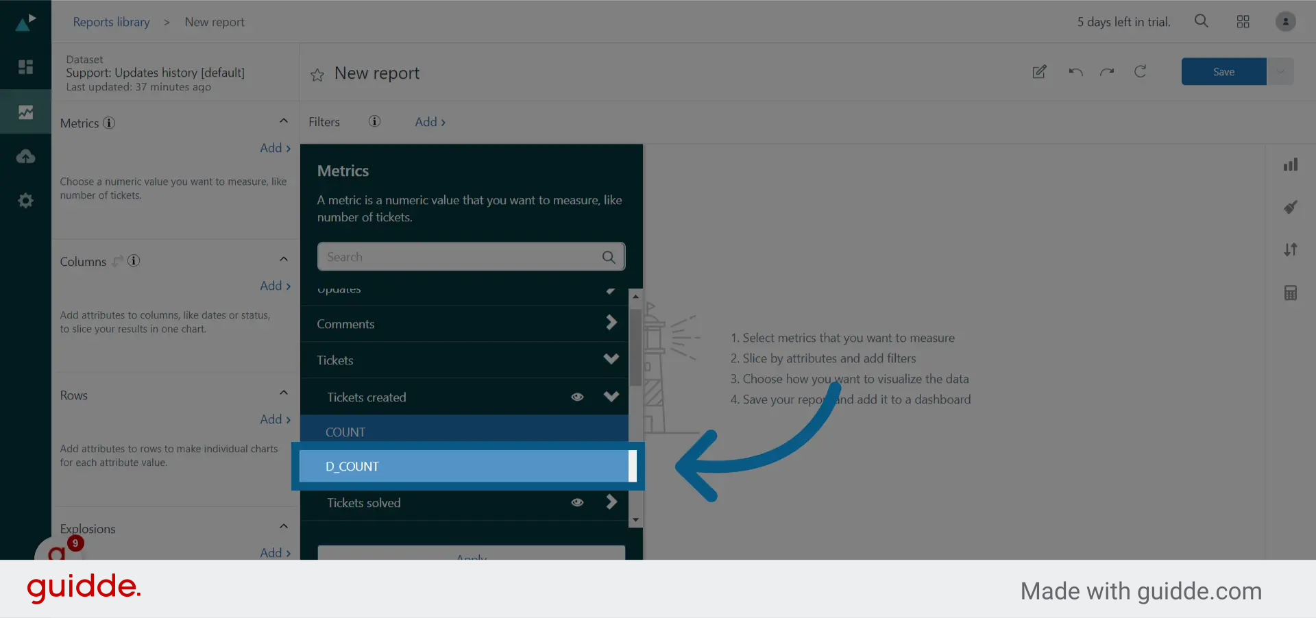 How to create a report on Zendesk Explore - Guidde | Gallery