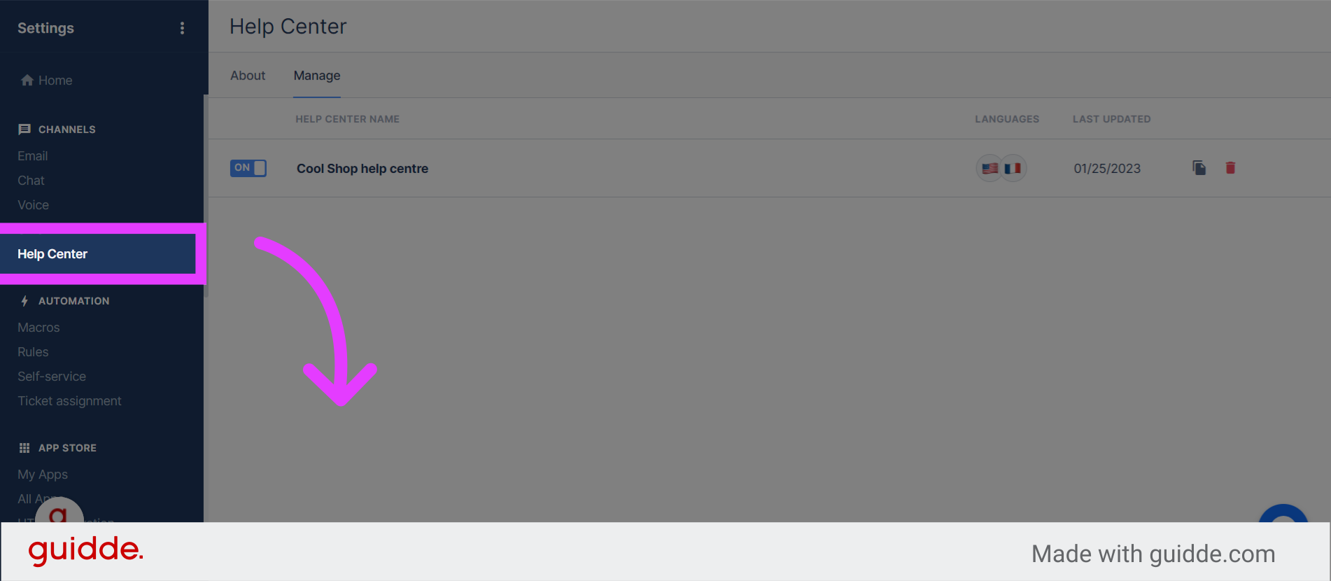 How to add chat widget to help center on Gorgias - Guidde | Gallery