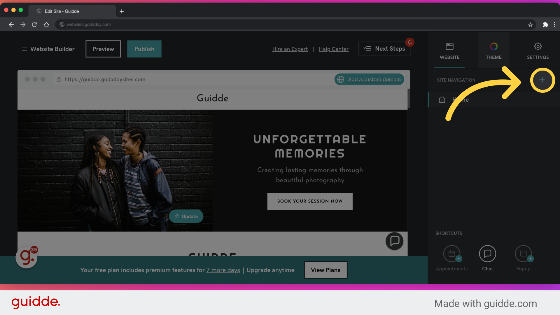 How to build a website with GoDaddy's website builder - Guidde | Gallery