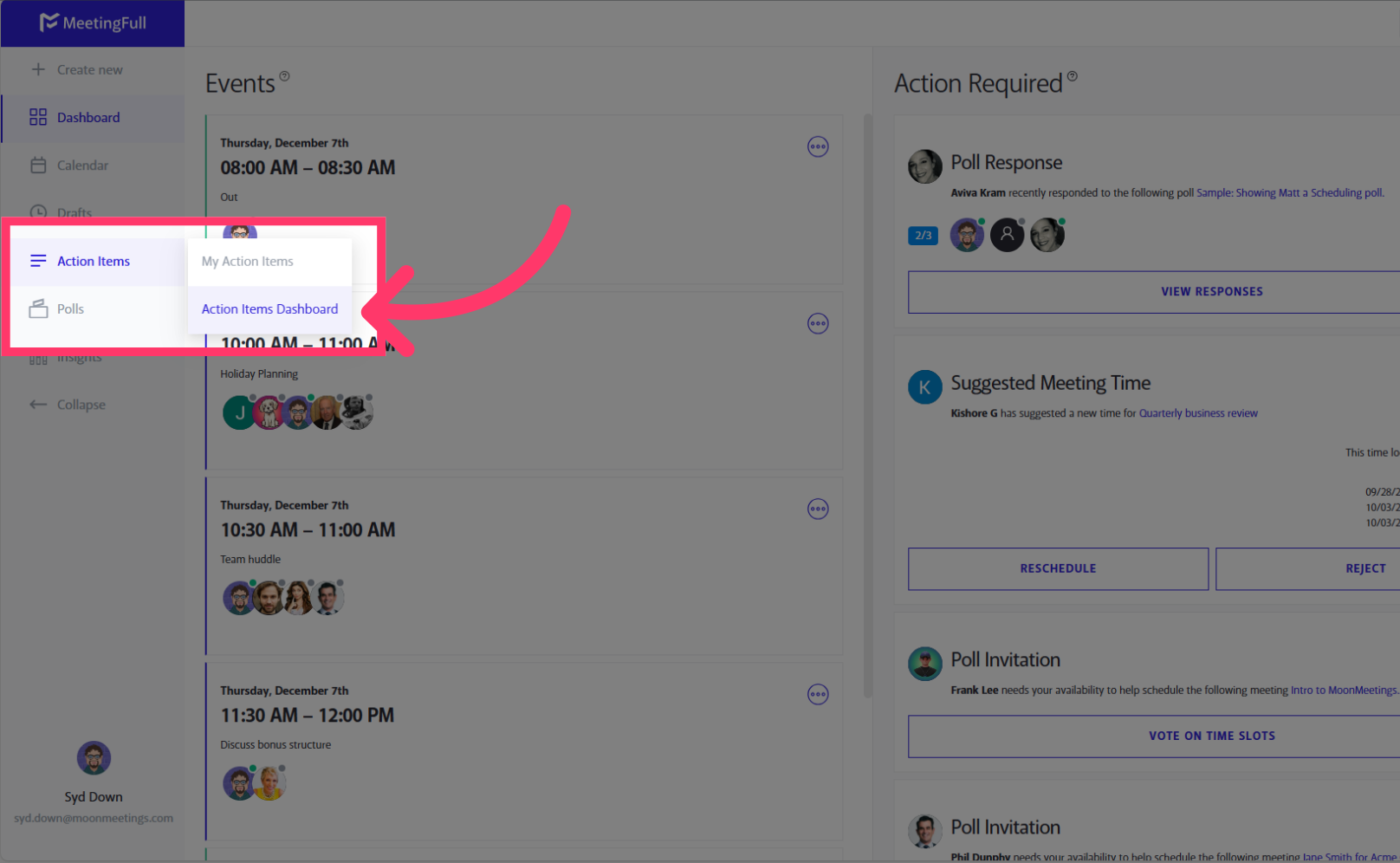 MeetingFull User Guides | User Guide - Action Items Dashboard