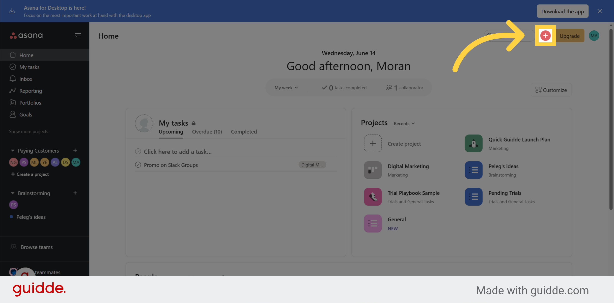 How to create a new task in asana - Guidde | Gallery