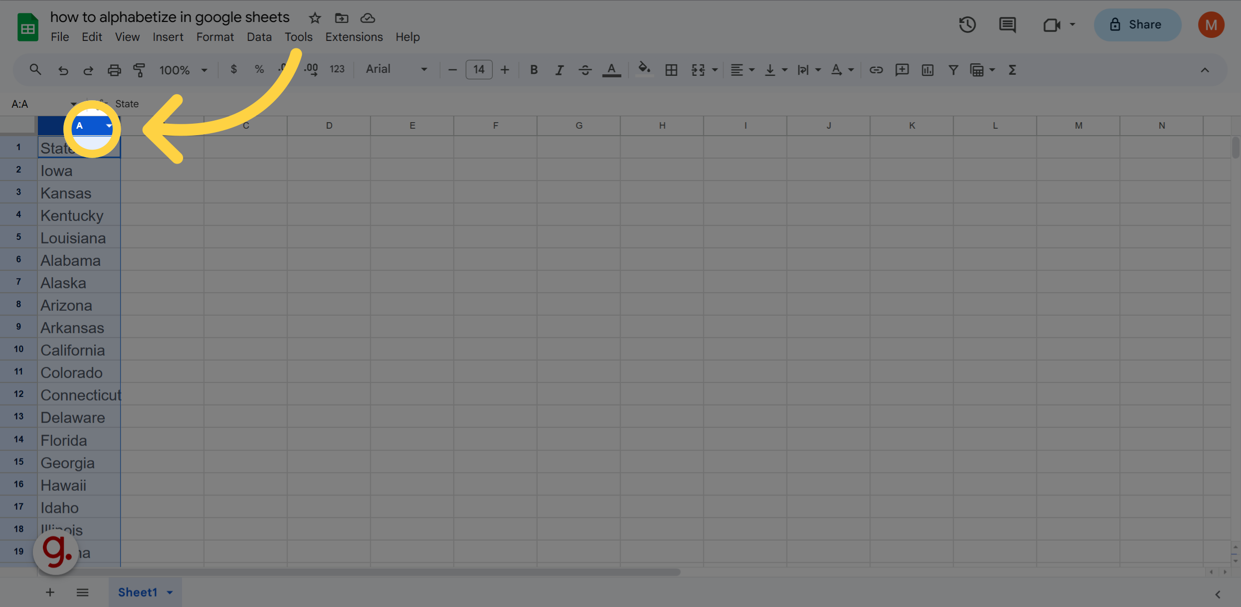 How to alphabetize in google sheets - Guidde | Gallery