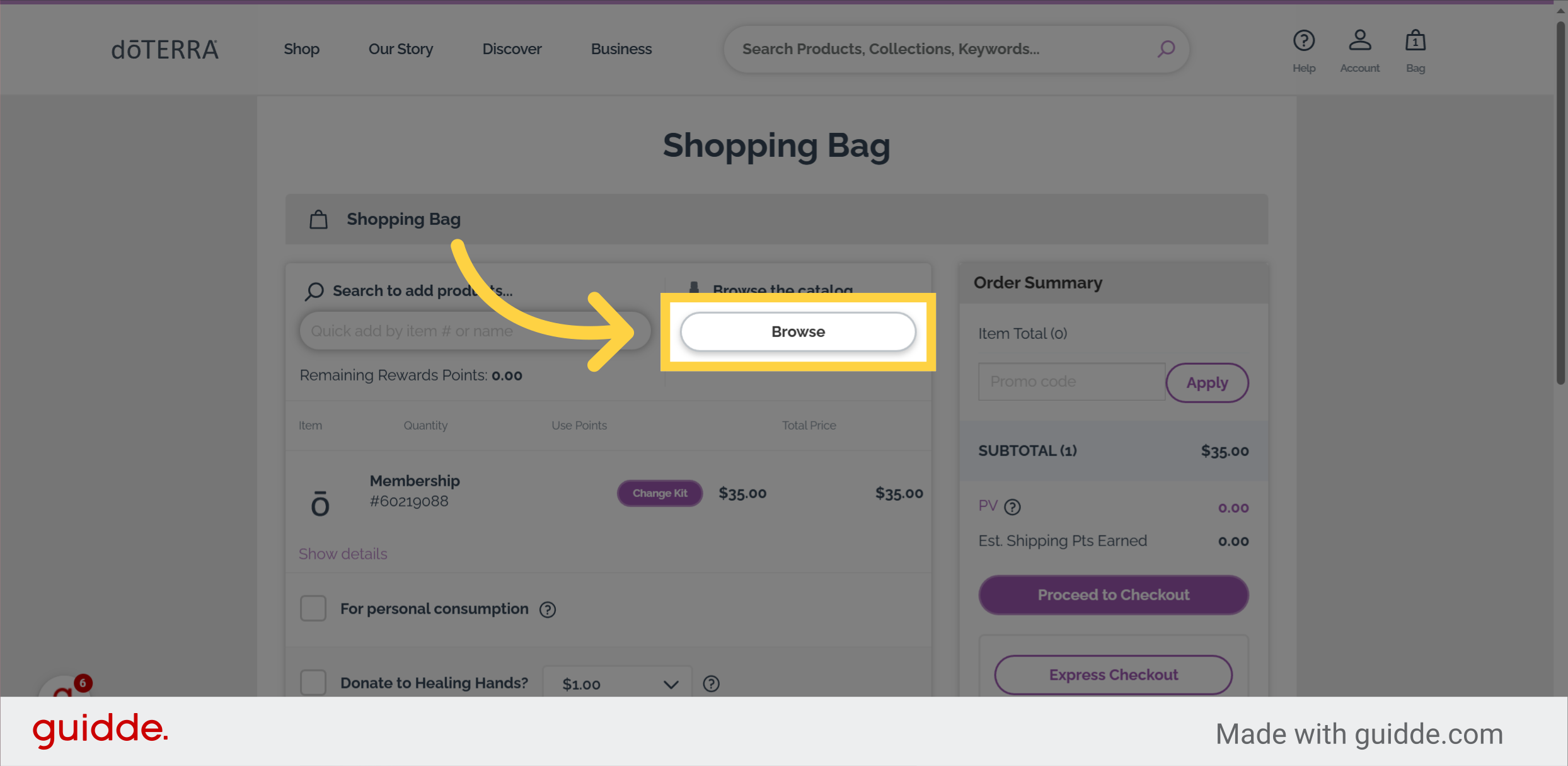 How to login and purchase on doterra? - Guidde | Gallery