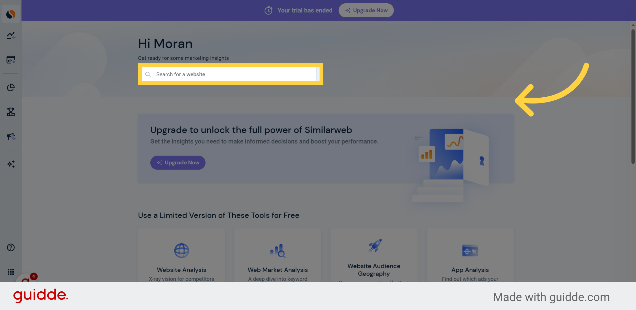 How to login and work with SimilarWeb - Guidde | Gallery