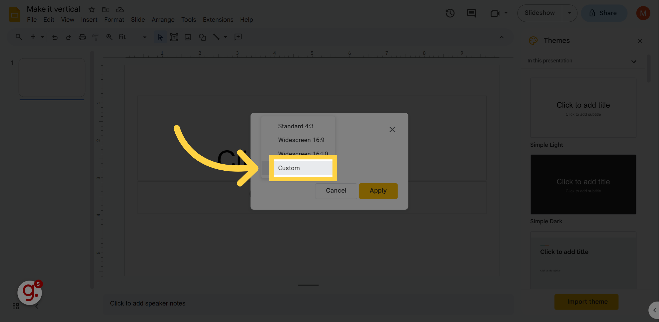 How to make google slides vertical - Guidde | Gallery