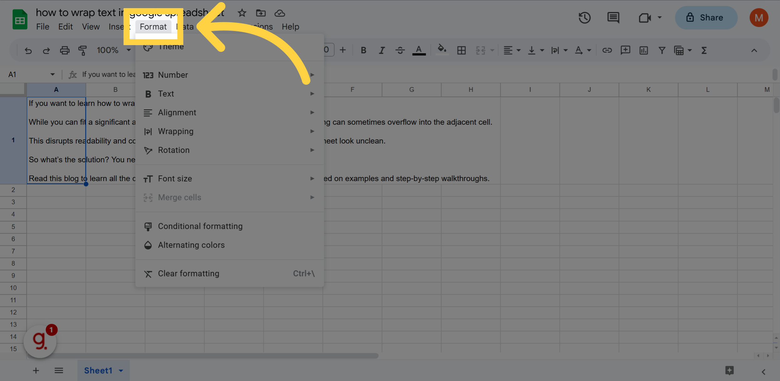 How to wrap cells in google spreadsheet - Guidde | Gallery