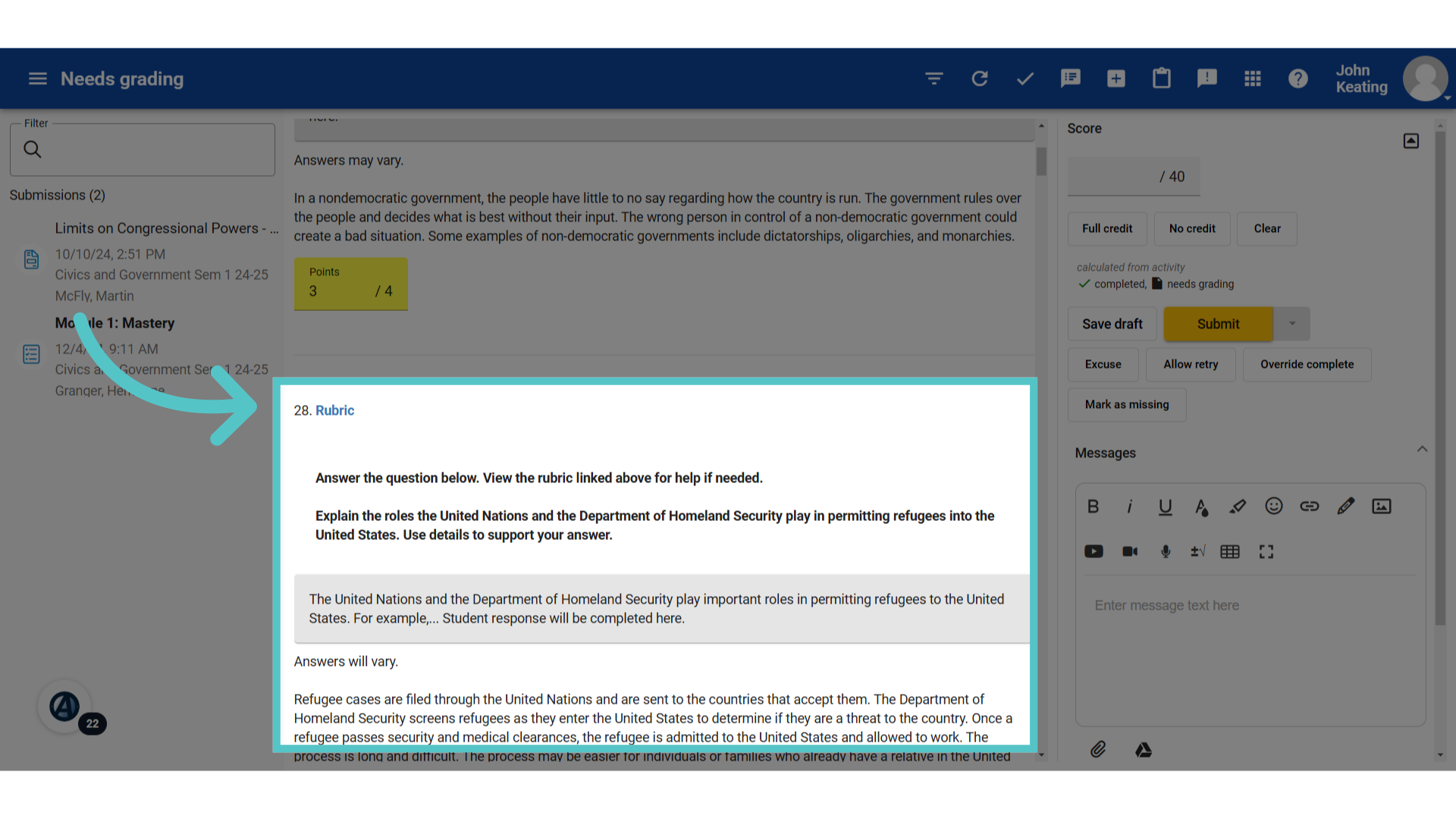 Grading Student Work – ASSIST