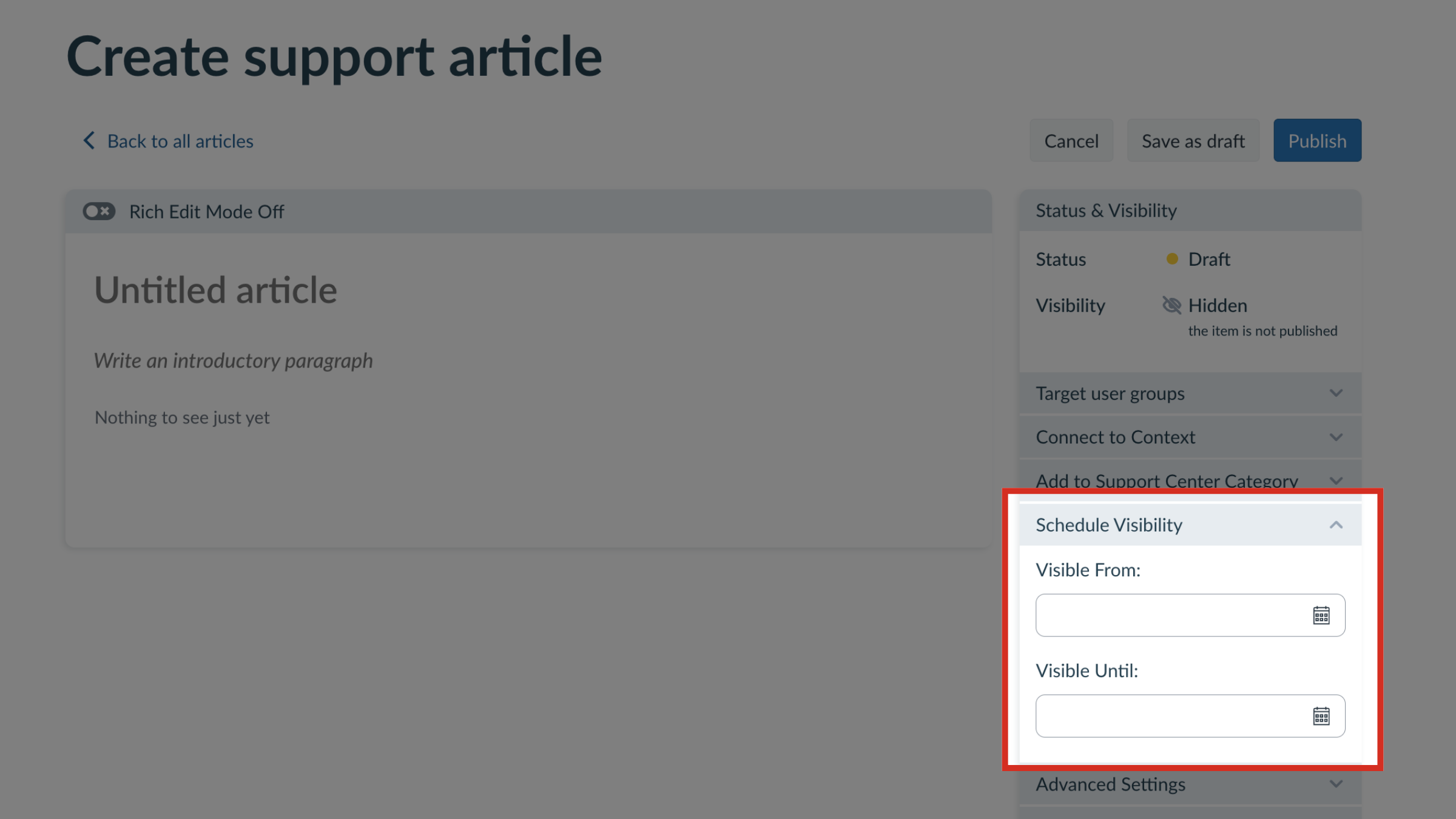 How can I control visibility of Local Articles thr... - Instructure Community - 536487
