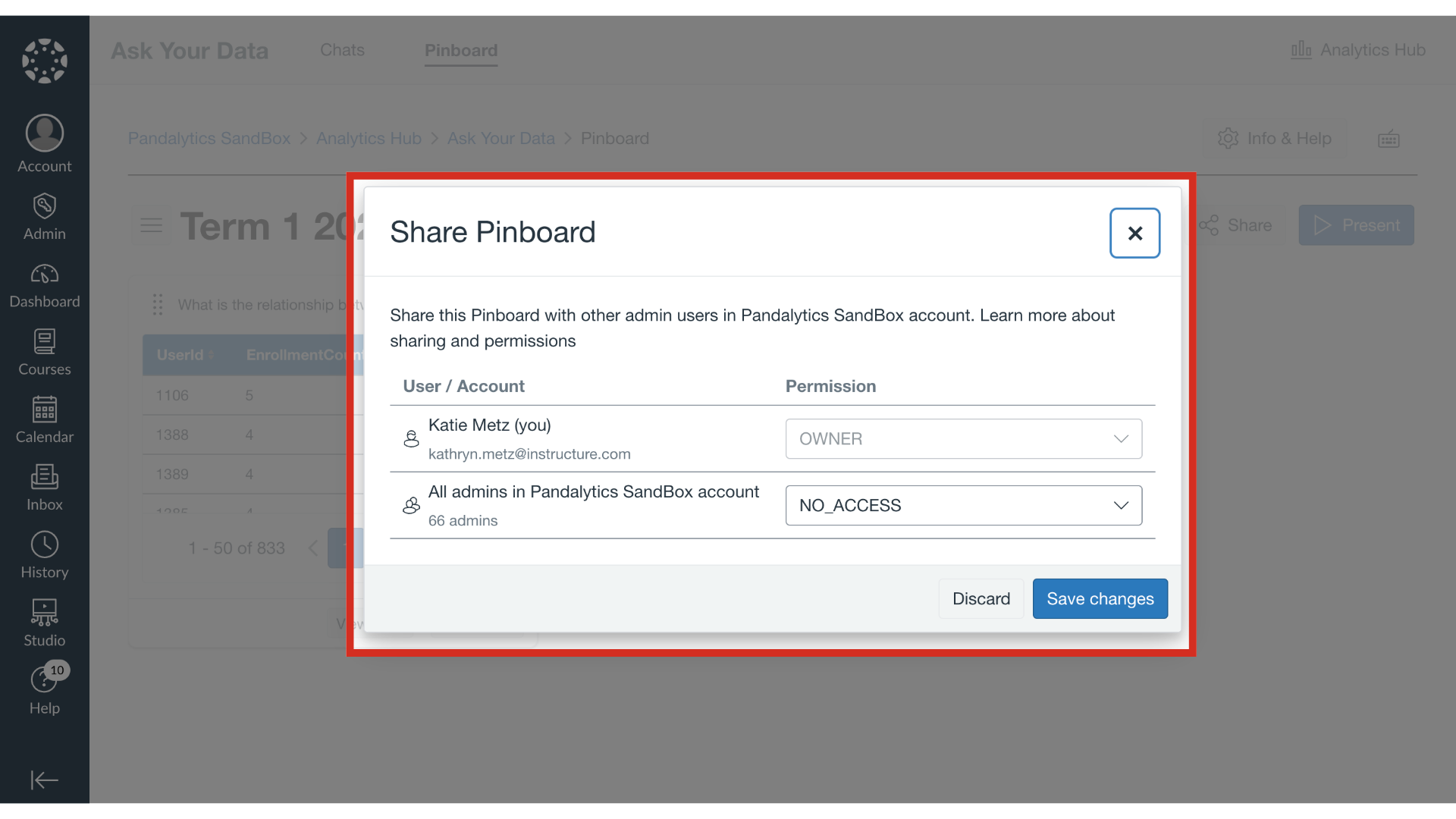 How do I share a pinboard in Ask Your Data? - Instructure Community ...