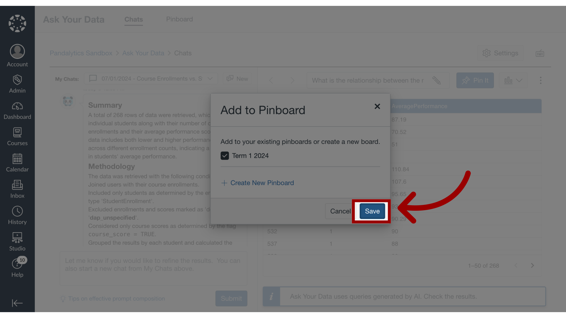 What is the Pinboard in Ask Your Data? - Instructure Community - 608457