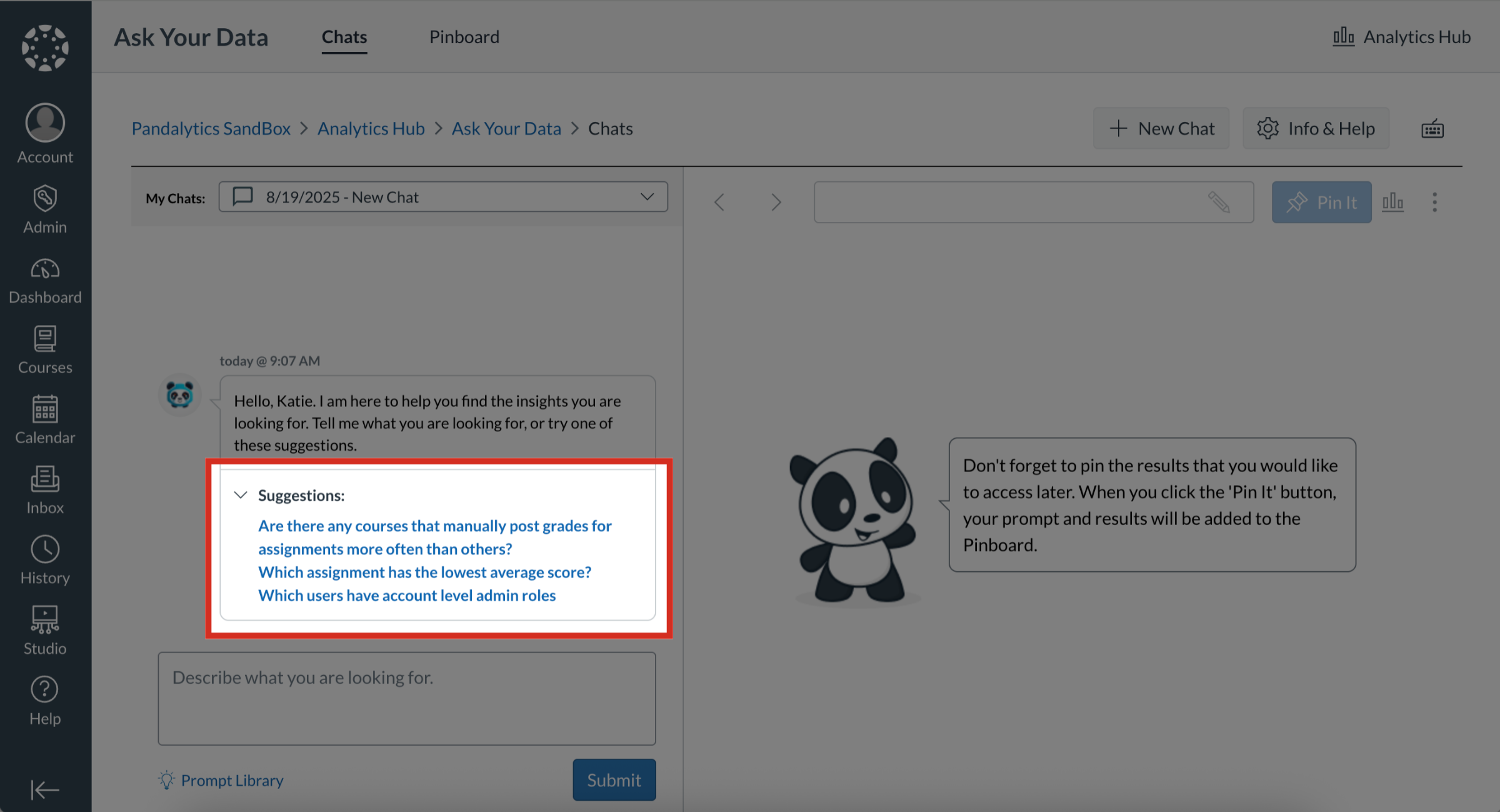 How do I utilize the AI for Ask Your Data? - Instructure Community - 608454