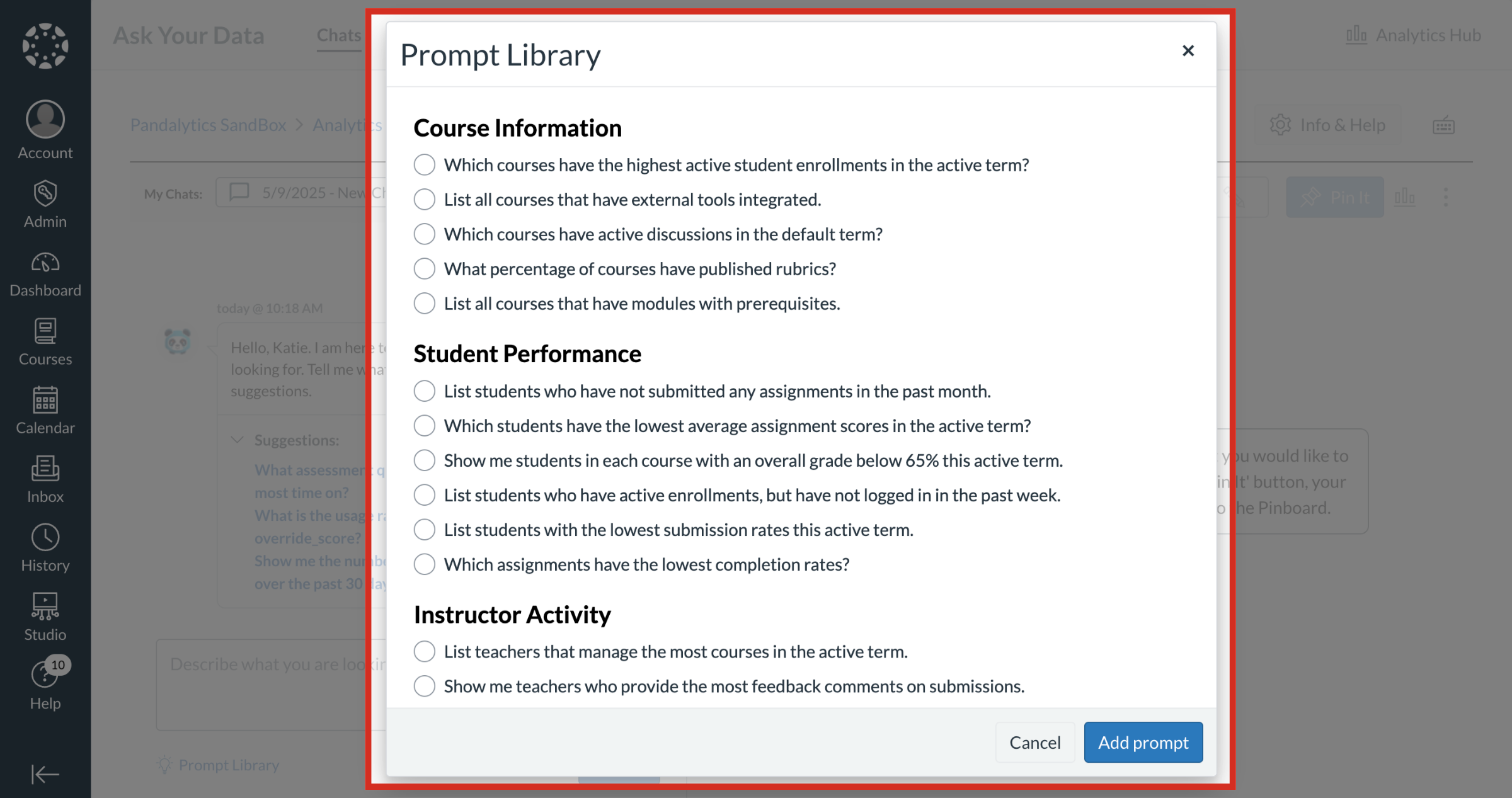 How do I utilize the AI for Ask Your Data? - Instructure Community - 608454