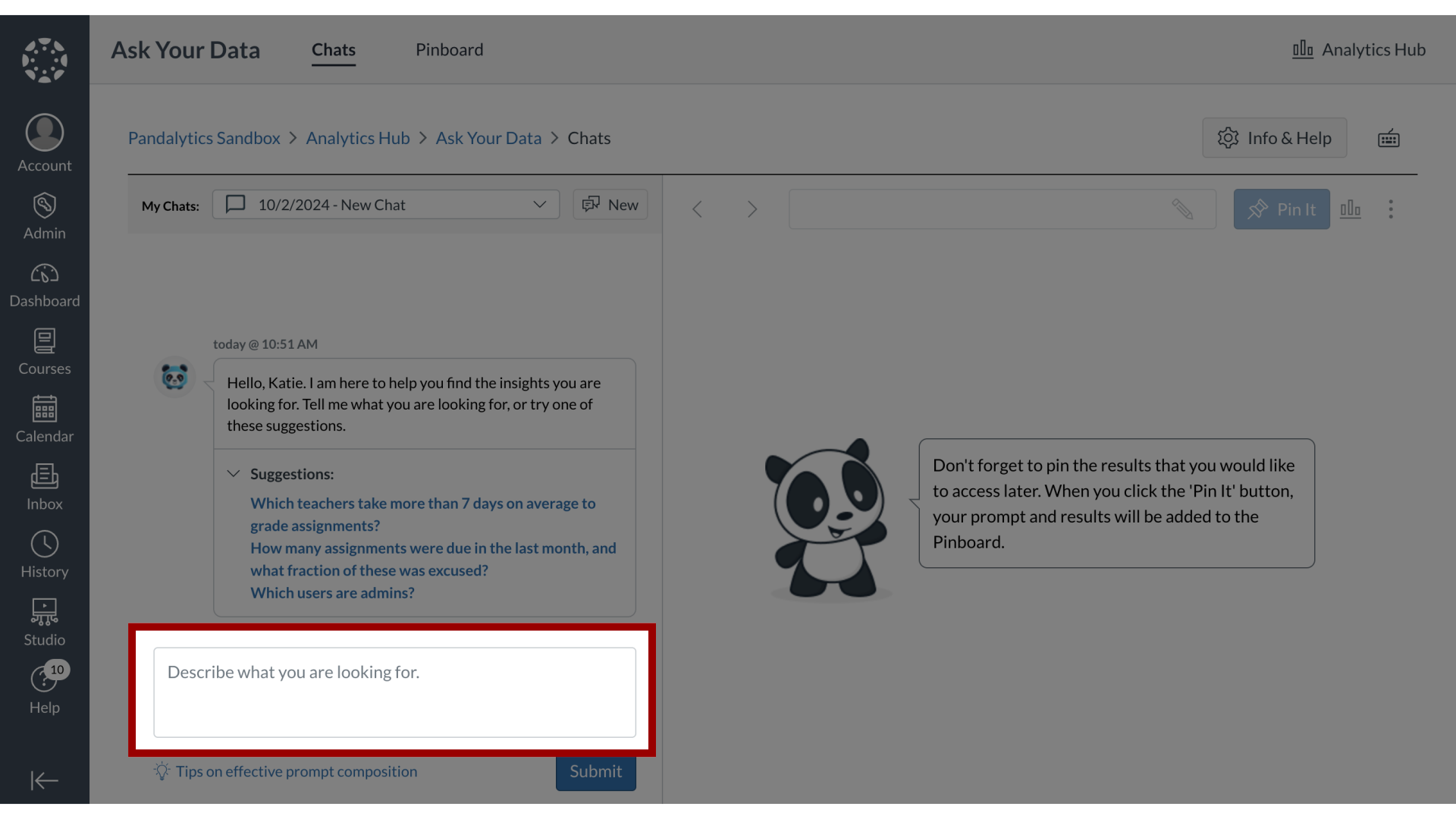 How do I utilize the AI for Ask Your Data? - Instructure Community - 608454