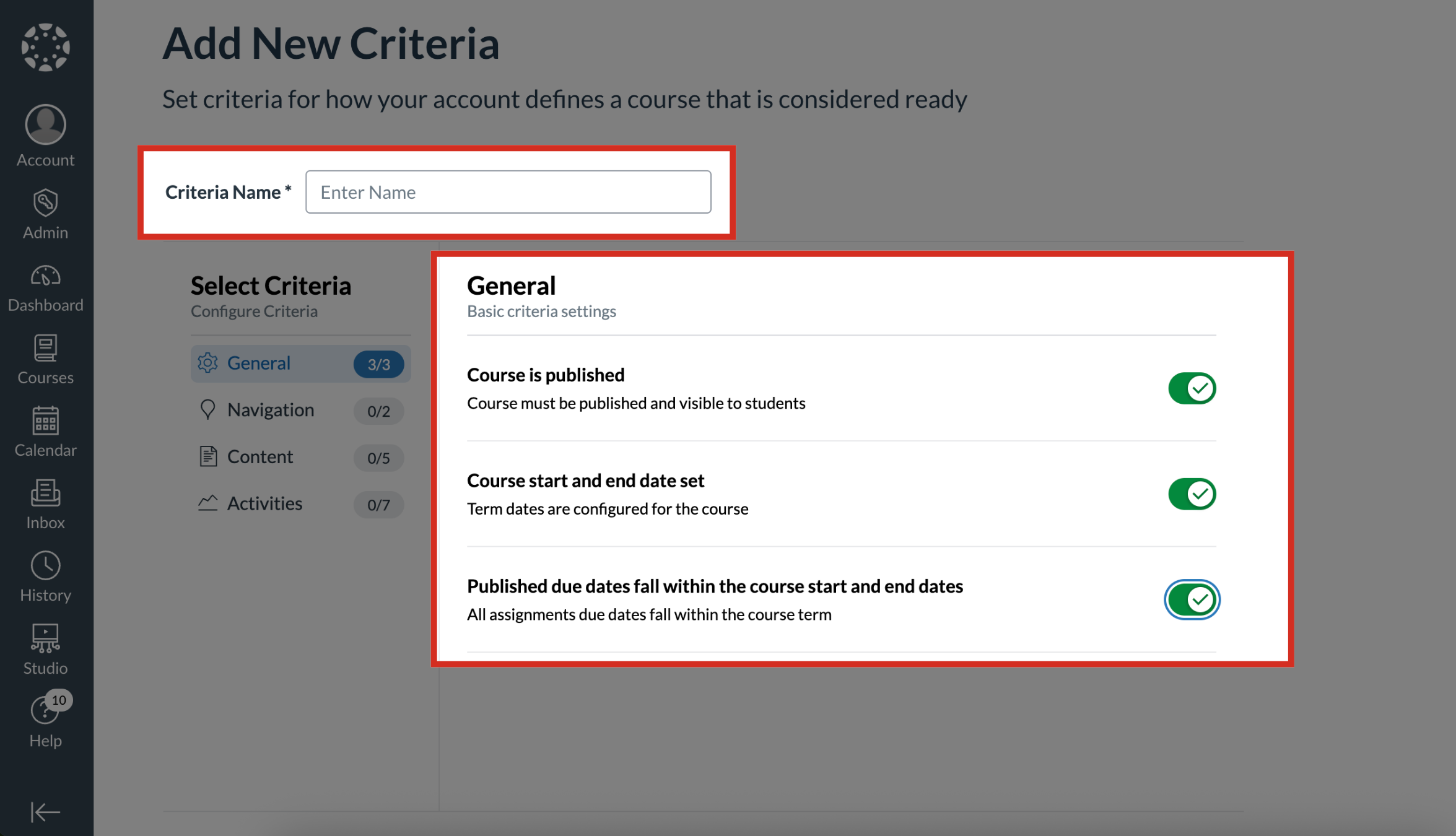 How do I create a new criteria in Course Readiness? - Instructure Community