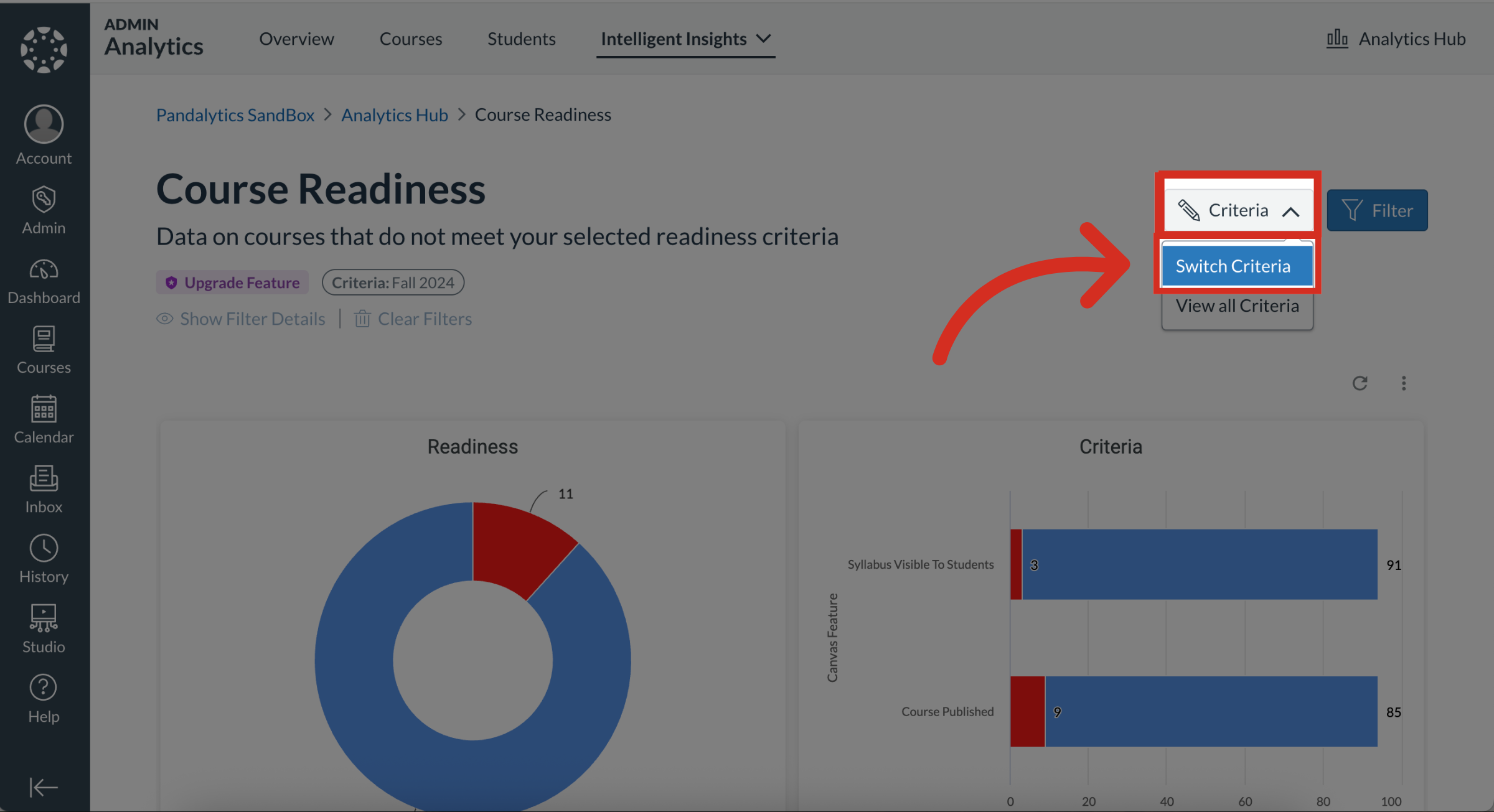 How do I switch criteria in Course Readiness? - Instructure Community