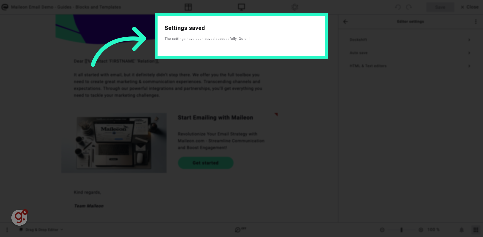 ️ How do I enable automatic saving of editing emails? : Maileon Support