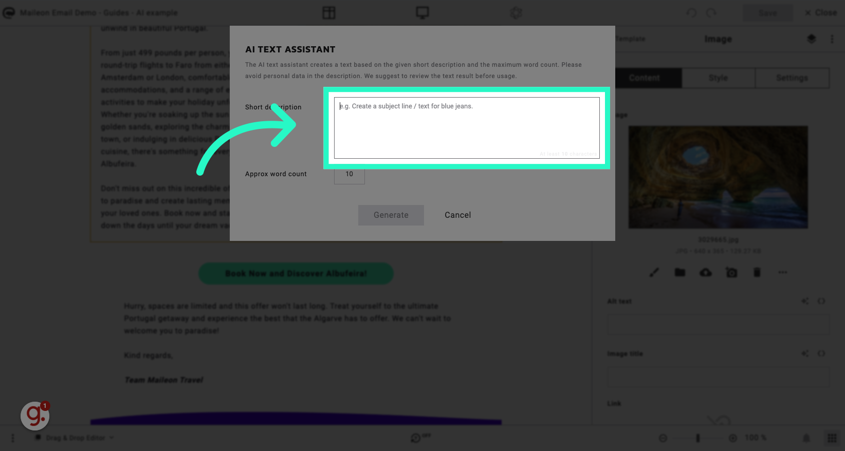 ️ How to generate ALT-texts with the AI text-generator : Maileon Support