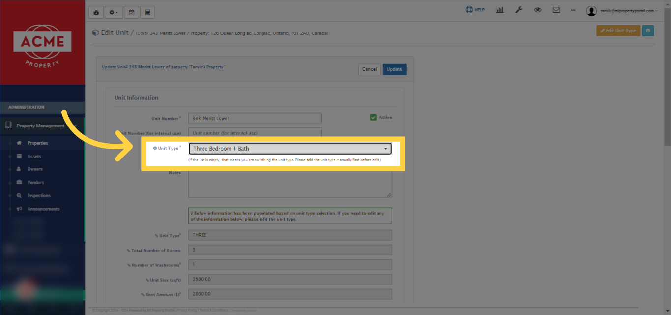How to Link or Re-link Unit to a Unit Type? - Mi Property Portal Help ...