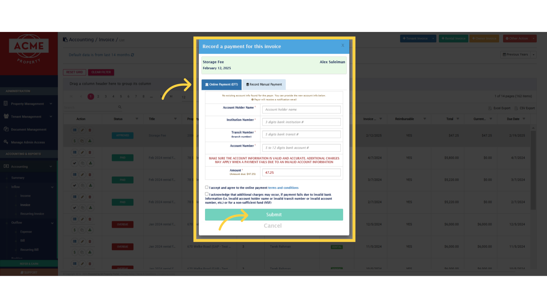 How to Record an Invoice Payment - Mi Property Portal Help Center
