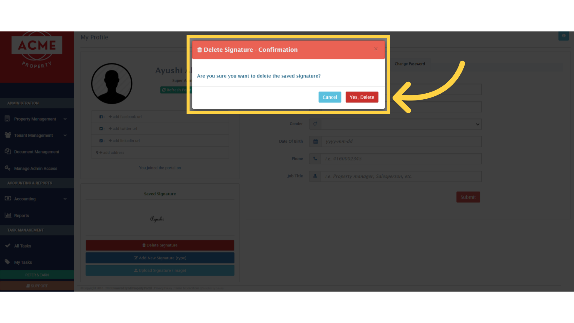 How to Add or Remove Your Signature in the Portal? - Mi Property Portal ...