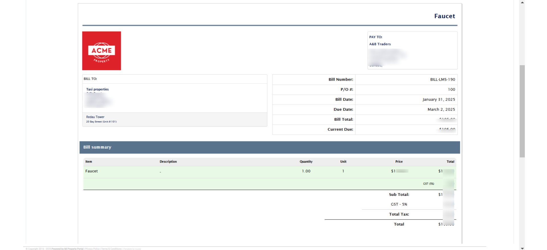 How to Create a Bill? - Mi Property Portal Help Center