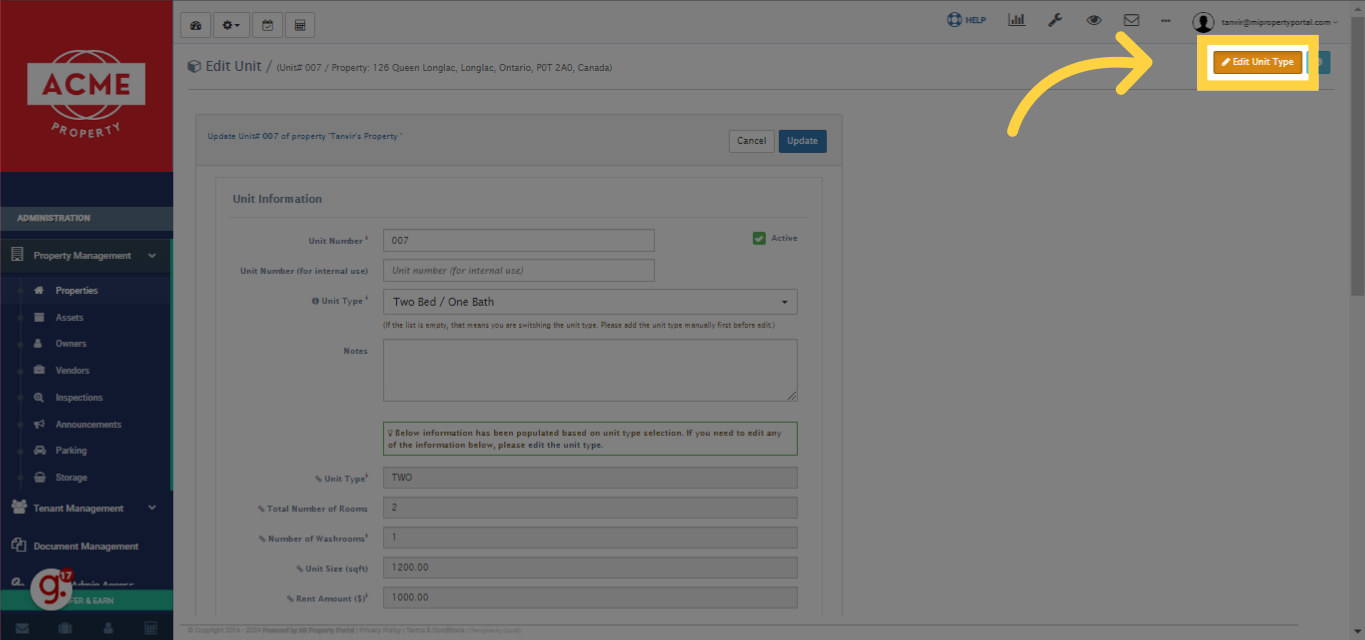 How to Change the Unit Type of a Unit? - Mi Property Portal Help Center