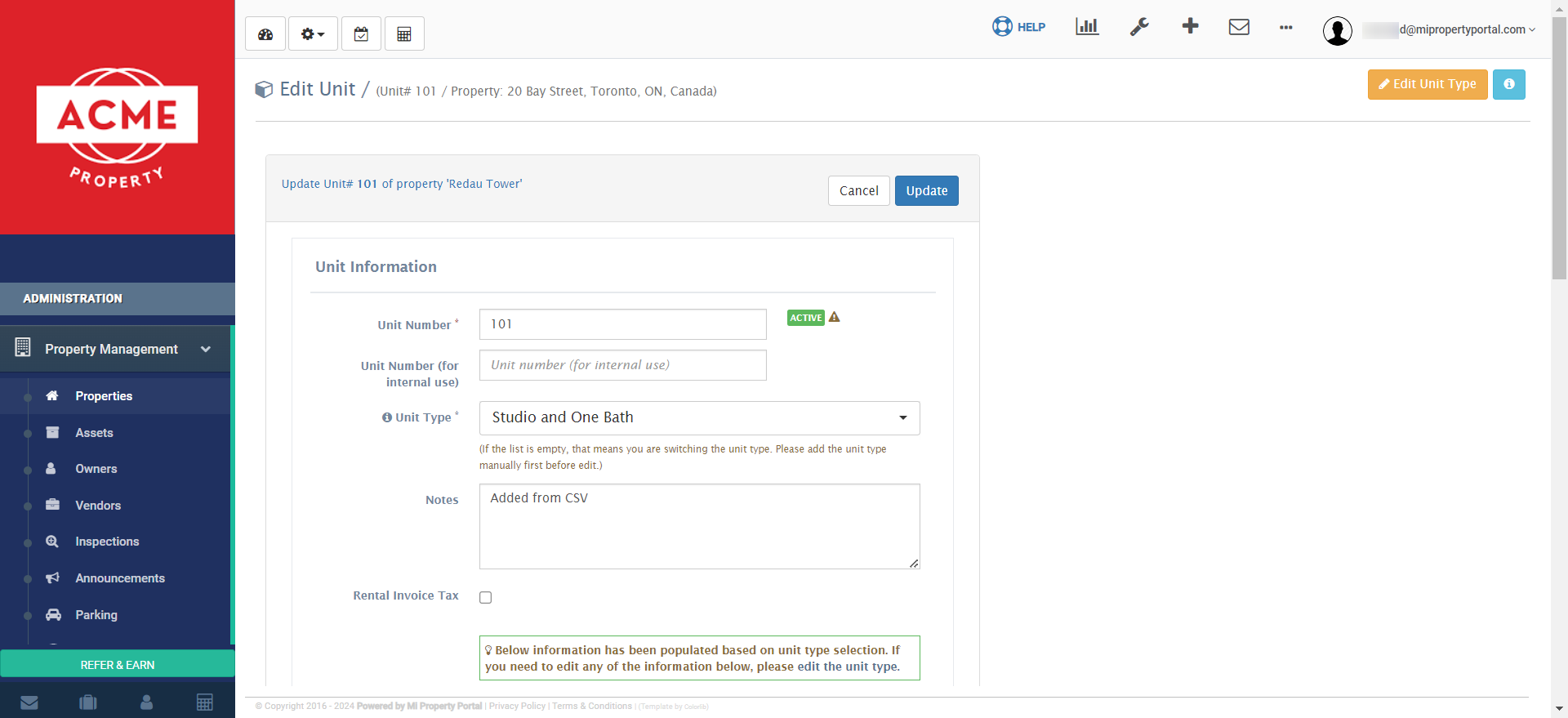 How to Enable Tax Calculation for a Unit - Mi Property Portal Help Center