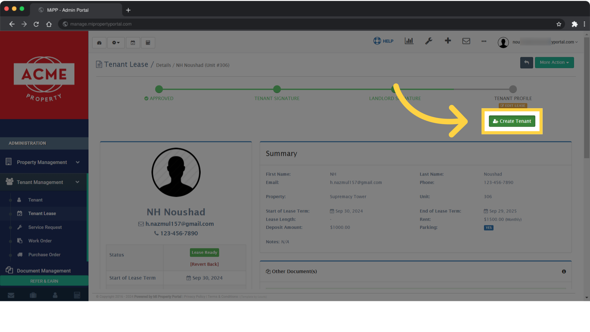 How to Activate a Tenant? - Mi Property Portal Help Center