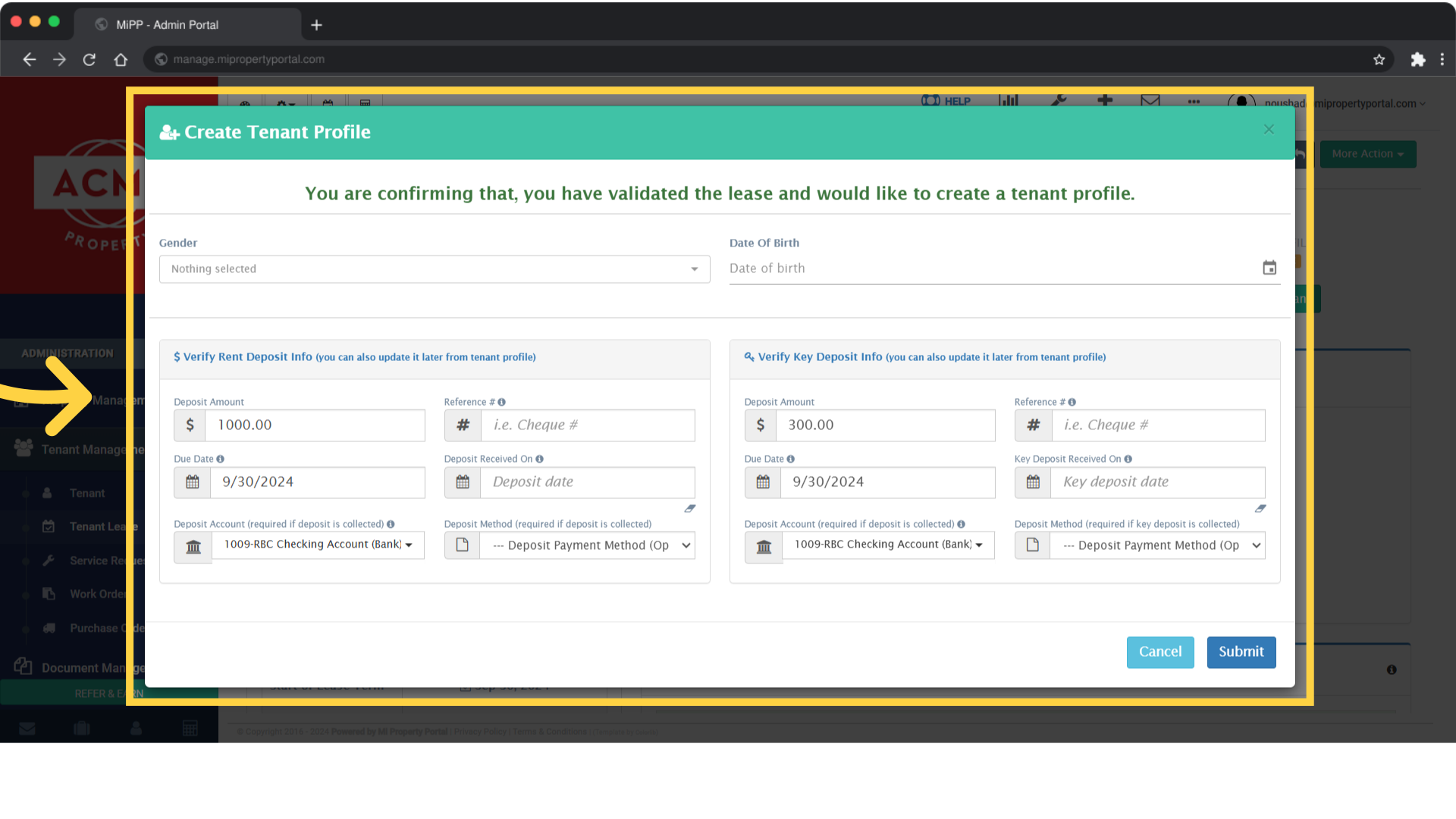 How to Activate a Tenant? - Mi Property Portal Help Center