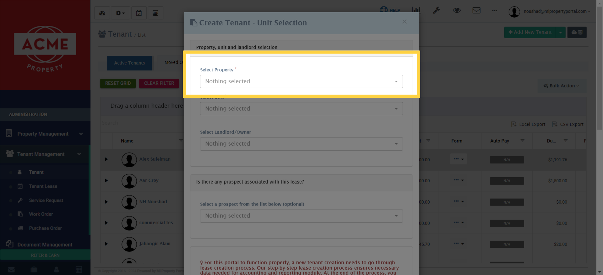 How to Add a Tenant? - Mi Property Portal Help Center
