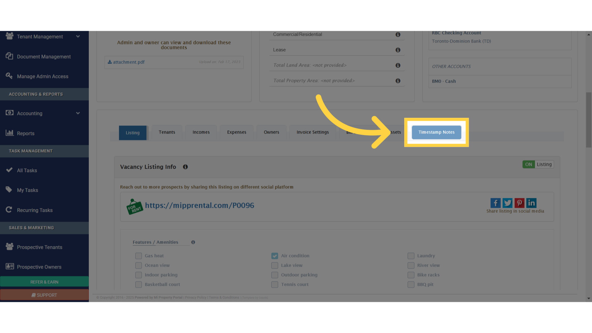 How to Add Properties to Timestamp Notes? - Mi Property Portal Help Center