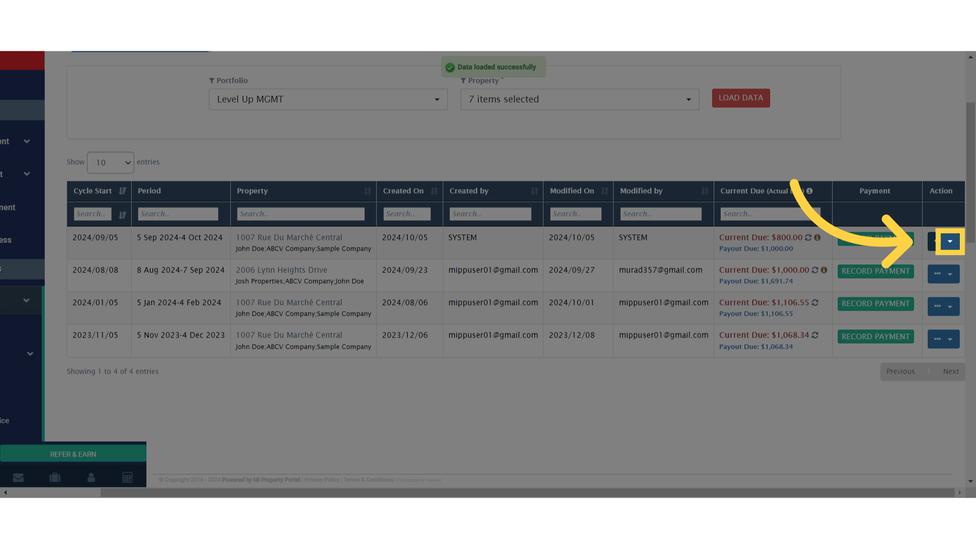 How to Delete the “Owner Payout” line item option from the Action menu ...