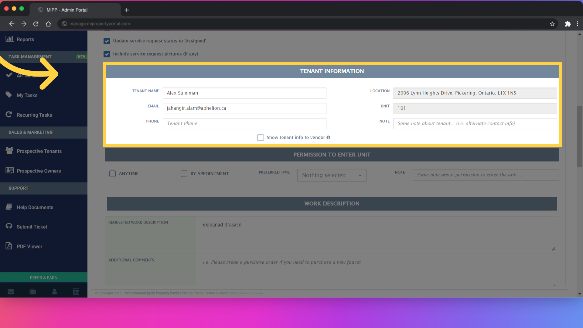 How to create a work order? - Mi Property Portal Help Center