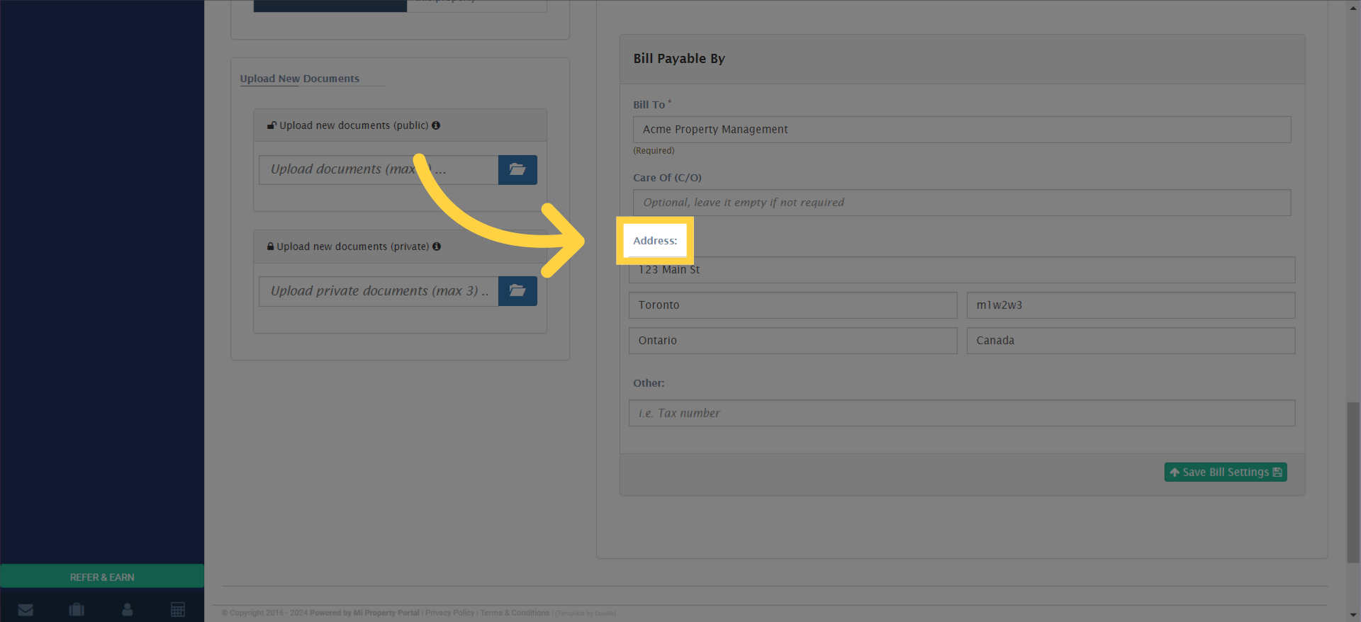 How to auto populate “Bill To” information in the bill? - Mi Property ...