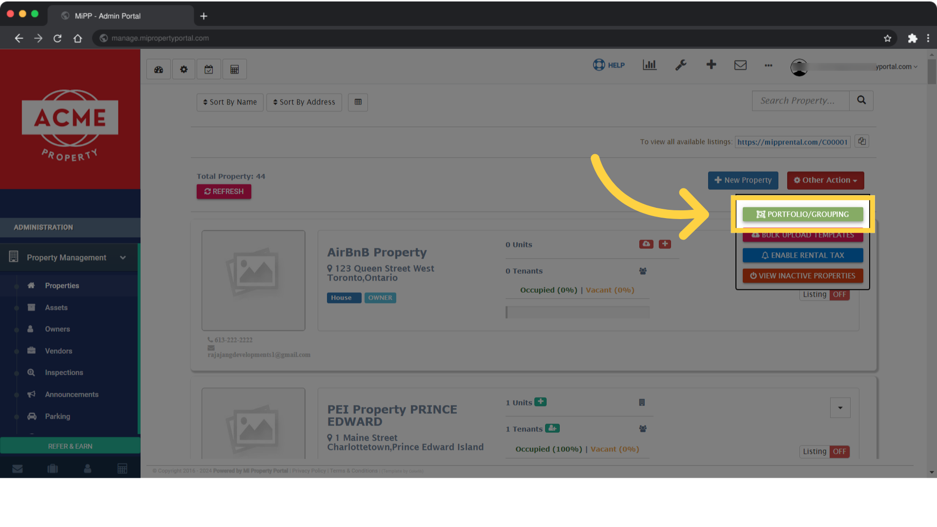 How to Connect Owners to a Portfolio? - Mi Property Portal Help Center