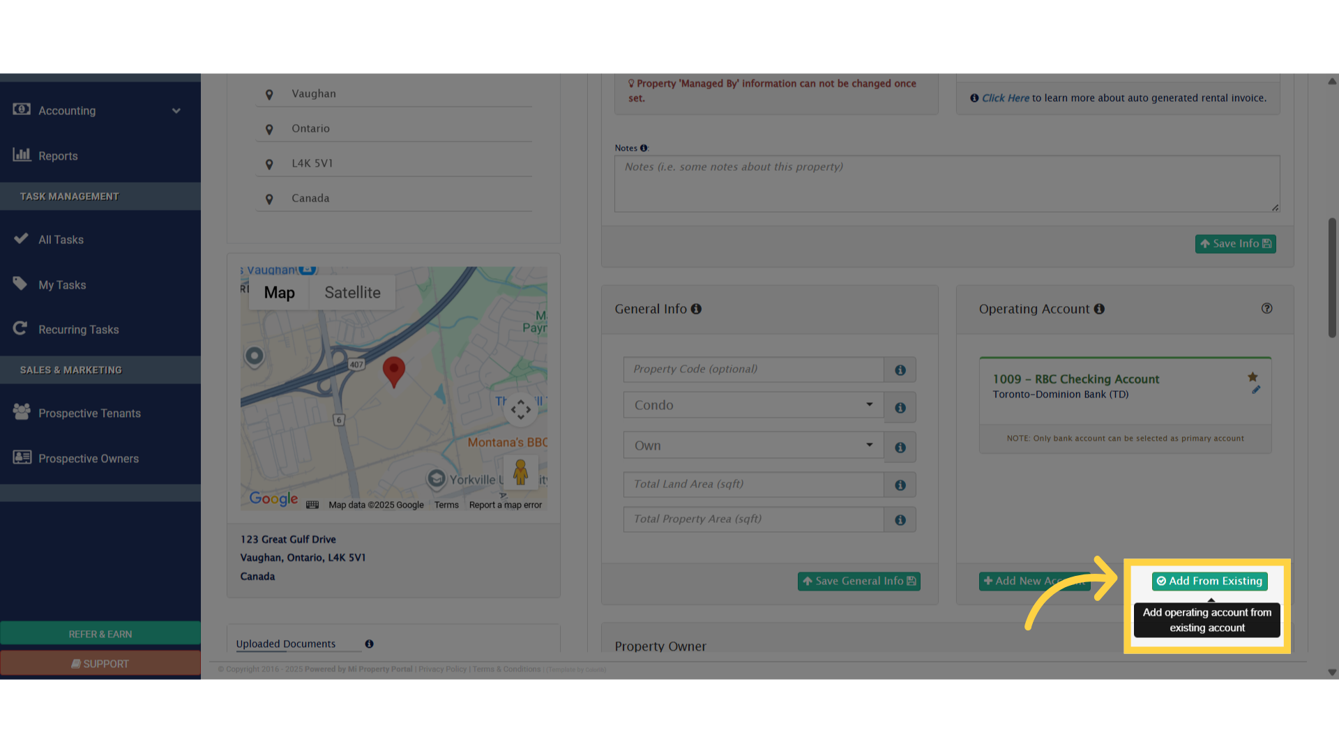 How to Add an Operating Account - Mi Property Portal Help Center