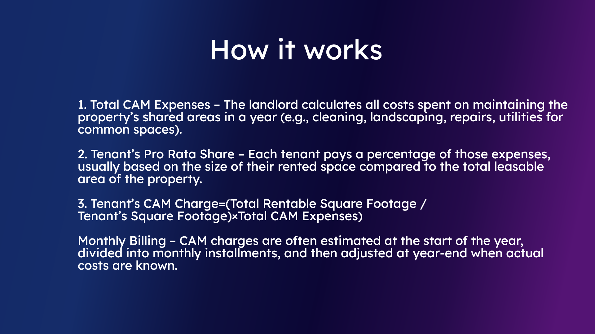 How to Configure CAM Calculation for a Property - Mi Property Portal ...
