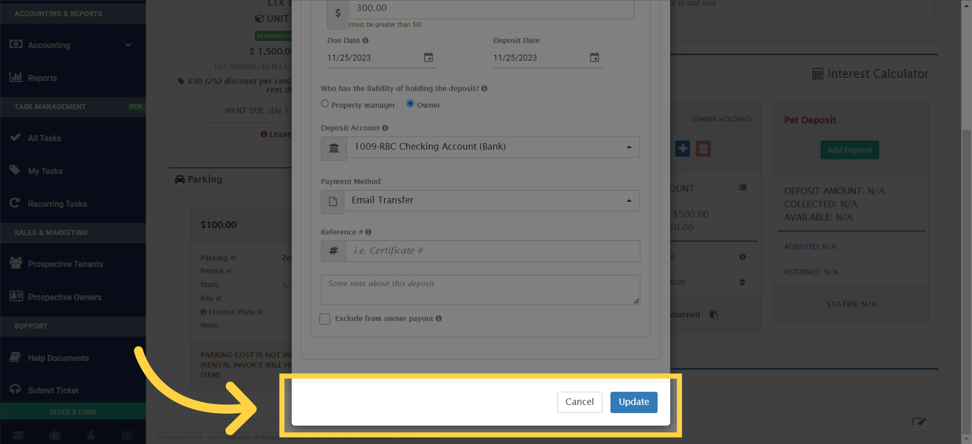 How to log Last Month’s Rent (LMR) or Security Deposit? - Mi Property ...