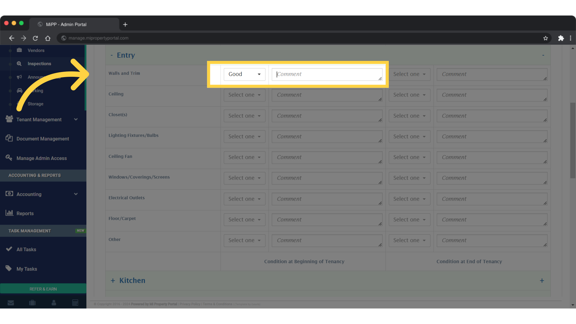 How to Create Inspection (Different Types)? - Mi Property Portal Help ...