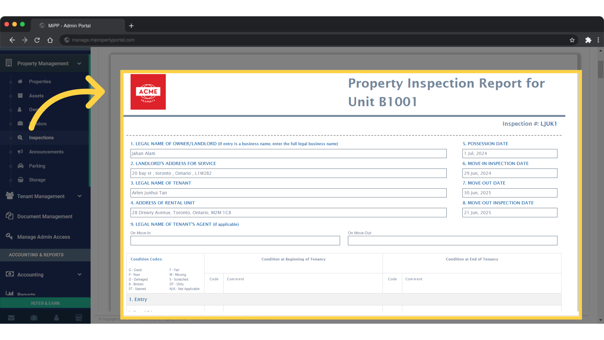How to Create Inspection (Different Types)? - Mi Property Portal Help ...