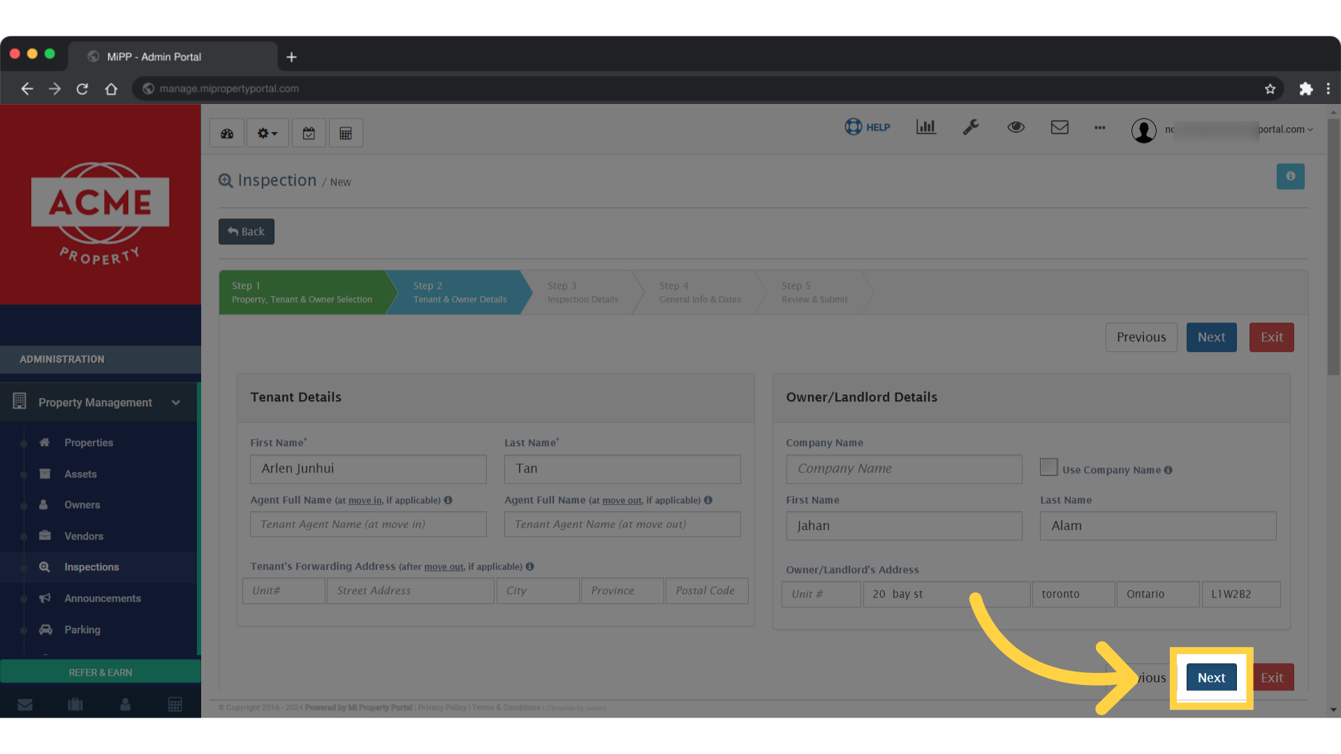 How to Create Inspection (Different Types)? - Mi Property Portal Help ...
